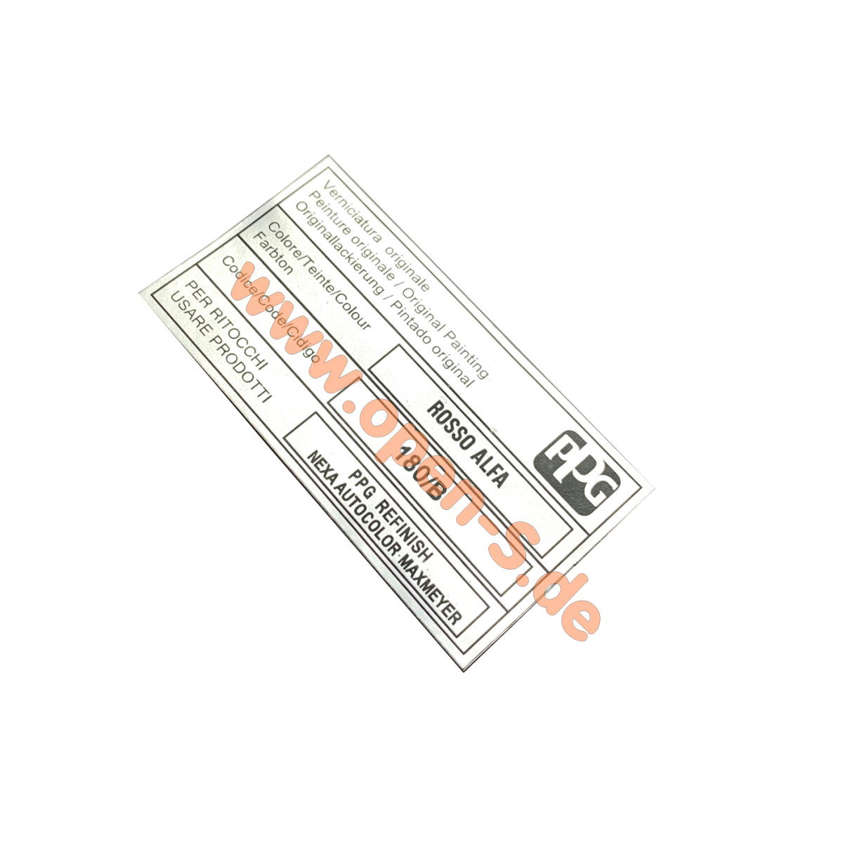 Alfa Romeo - PPG - Sign paint code - actual models - ALL colours - Cu ...
